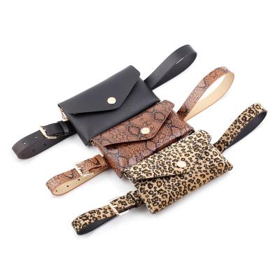 Cina Banda femminile 2 del leopardo della cintura della borsa della vita in 1 falda Fanny Pack di cuoio del telefono cellulare della cinghia della borsa della vita della borsa della cinghia delle signore in vendita