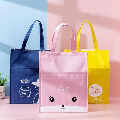 China Projete o teste padrão aleatório do saco tutorial de Cloth Art Portable Study Bag Student do estudante do saco da revisão dos desenhos animados à venda
