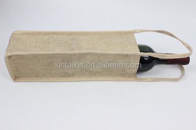 Cina Bottiglia 2021 di prezzo basso 1   il regalo riutilizzabile della borsa del vino della tela su misura alta qualità della borsa di trasportatore del vino della iuta porta la cassa in vendita