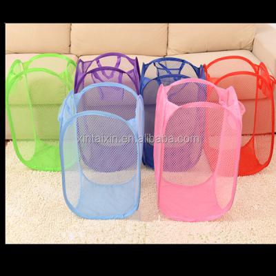 Cina I panni pieghevoli variopinti portatili di Mesh Laundry Basket Reusable Dirty insaccano in vendita