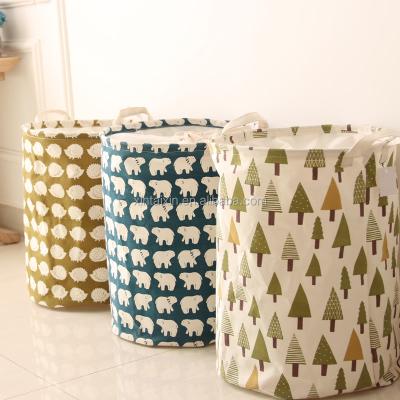 China Dirty Cloth Organizer Foldable Laundry Basket 41*33cm Jute Receive Basket for sale