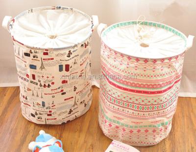 China Dirty Cloth Organizer Foldable Laundry Basket 41*33cm Jute Receive Basket for sale