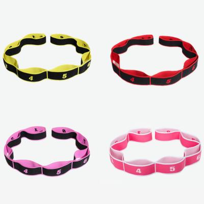 China Customized Pull Strap Belt Polyester Latex Elastic Latin Dance Stretching Band Loop for sale