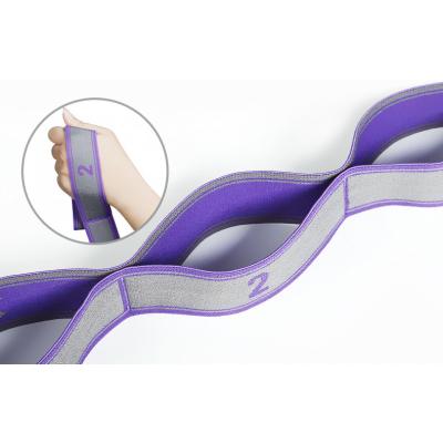 China Customized Pull Strap Belt Polyester Latex Elastic Latin Dance Stretching Band Loop for sale