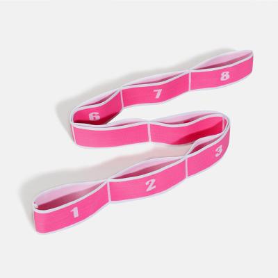 China Customized Pull Strap Belt Polyester Latex Elastic Latin Dance Stretching Band Loop for sale