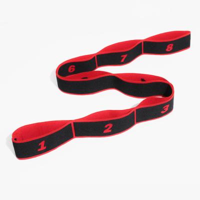 China Customized Pull Strap Belt Polyester Latex Elastic Latin Dance Stretching Band Loop for sale