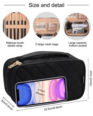 中国 ハンドルが付いているラガー容量の二重層の洗面用品袋 販売のため