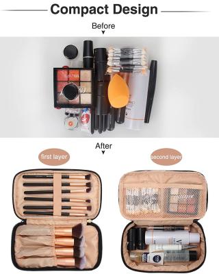 中国 ハンドルが付いているラガー容量の二重層の洗面用品袋 販売のため
