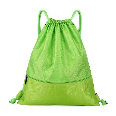 Cina Custom Reusable Tropical Pull String Bag Drawstring Polyester School Bag For Outdoor in vendita