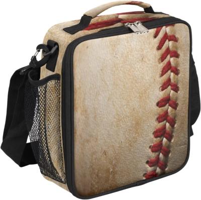 China Kids Lunch Cooler Bag Insulated Baseball Prints Lunch Tote Bags à venda
