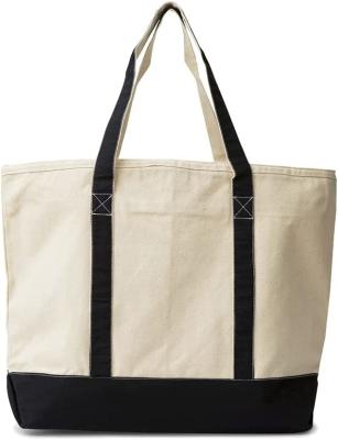 China Extra Large Canvas Zippered Tote Bag Zip Top 100% Organic Cotton 22 Inches for sale