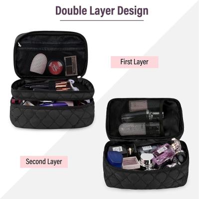 Cina Makeup Portable Travel Cosmetic Bag with Handle Large Double Layer Toiletry Bag 2Pcs Waterproof Make Up Bag for Women in vendita