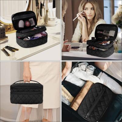 Cina Makeup Portable Travel Cosmetic Bag with Handle Large Double Layer Toiletry Bag 2Pcs Waterproof Make Up Bag for Women in vendita
