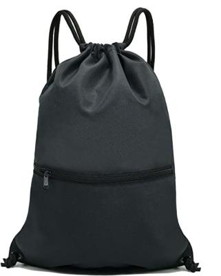 中国 Recyclable and Durable Black Waterproof Lager Capacity  Drawstring Backpack Bag 販売のため