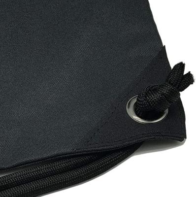 中国 Recyclable and Durable Black Waterproof Lager Capacity  Drawstring Backpack Bag 販売のため