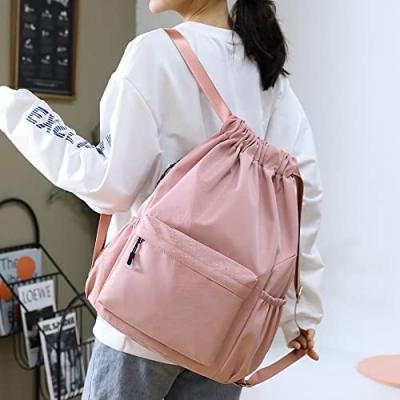 中国 Foldable and Multipurpose Shockproof and Durable Drawstring Sackpack Wet Pocket with Zipper  Water Bottle Mesh Pocket 販売のため