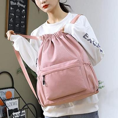 中国 Foldable and Multipurpose Shockproof and Durable Drawstring Sackpack Wet Pocket with Zipper  Water Bottle Mesh Pocket 販売のため
