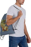 China Waterproof Polyester Drawstring Backpack 43cm Bulk Cartoon String Cinch Bag for Men Women for sale
