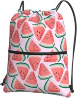 China Waterproof Drawstring Gym Backpack 43x36cm Polyester String Bag with Pockets for Men Women for sale