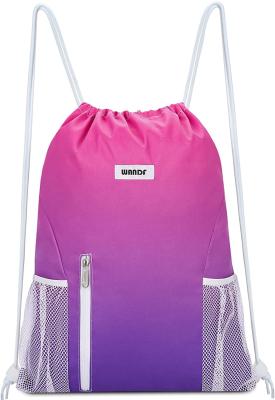 Cina Water Resistant Drawstring Backpack Bag Sport Gym Sackpack With Mesh Pockets in vendita