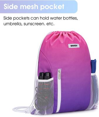 Cina Water Resistant Drawstring Backpack Bag Sport Gym Sackpack With Mesh Pockets in vendita