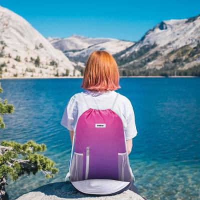 Cina Water Resistant Drawstring Backpack Bag Sport Gym Sackpack With Mesh Pockets in vendita