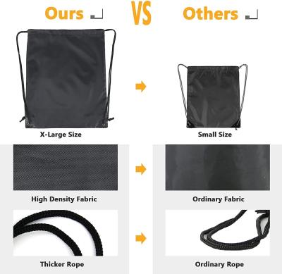 Cina Gym Black Drawstring Backpack Bags Bulk X-Large Sports Cinch Sack in vendita