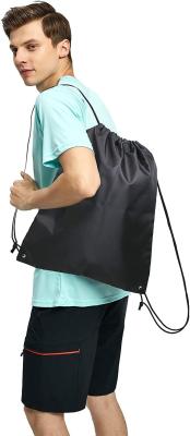 Cina Gym Black Drawstring Backpack Bags Bulk X-Large Sports Cinch Sack in vendita