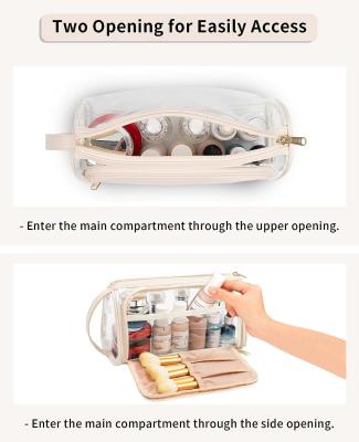 Cina Trucco trasparente di viaggio di caso cosmetico sulla borsa sveglia portatile dell'articolo da toeletta del sacchetto della chiusura lampo con la maniglia in vendita
