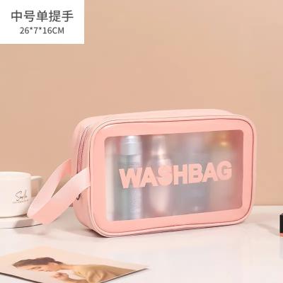 China Lagerkapazität Wasserdichte Kosmetiktasche Toilettenbeutel mit Griff zu verkaufen