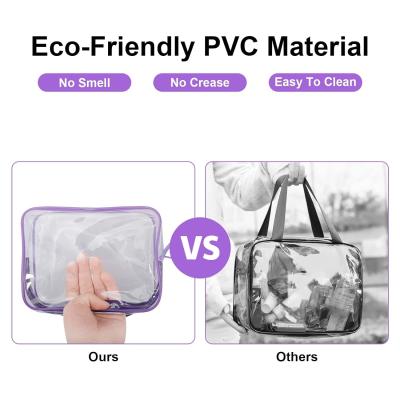 Cina Purple waterproof durable lager capacity cosmetic bag with handle in vendita