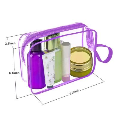 China Purple waterproof durable lager capacity cosmetic bag with handle zu verkaufen