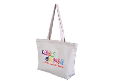 中国 ポリエステル学生のためのジッパーと折り畳み式白く大きいキャンバスのトート バック 販売のため
