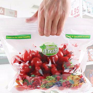 Cina Borsa di plastica chiara d'imballaggio biodegradabile della chiusura lampo della frutta e di verdura di protezione in vendita