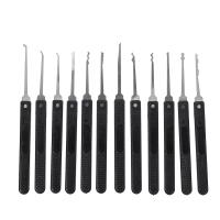 China 12pcs Black Locksmith Tools Lock Pick Set Transparent lock picking practice kit Tools for sale