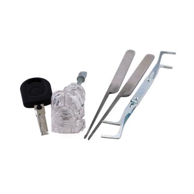 China Lock Locksmith Picking Set Transparent Car Lock For VW HU66 With 3 Lockpicks for sale