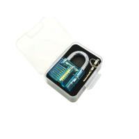 China Transparent Light Blue One Character Practice Lock Transparent Locks Locksmith Tools for sale
