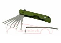 China Locksmith Tools Haoshi Foldable 7 in 1 Lock Picking Set Locksmith Tools (Green） for sale