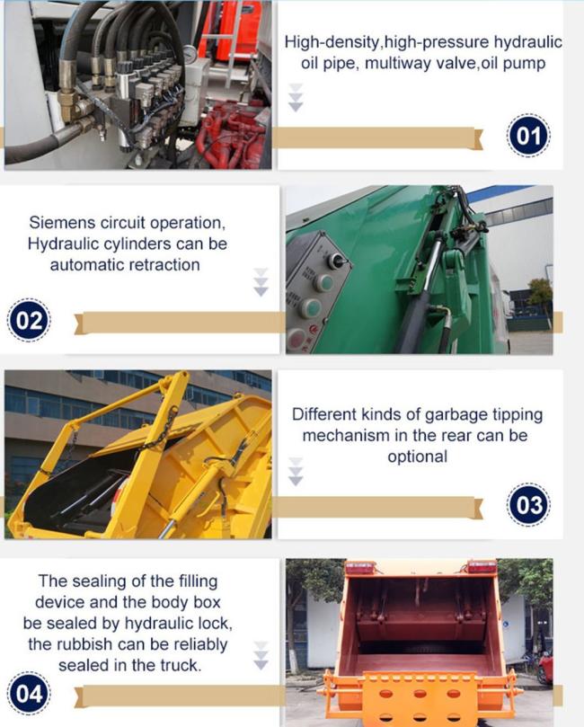 Giga 4X2 Refuse Transport Truck with Rear Loader Compression Garbage Tank