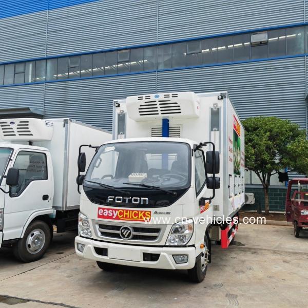 Quality Foton 4x2 day old baby chicken transport truck Plastic frp day old chicken truck for sale