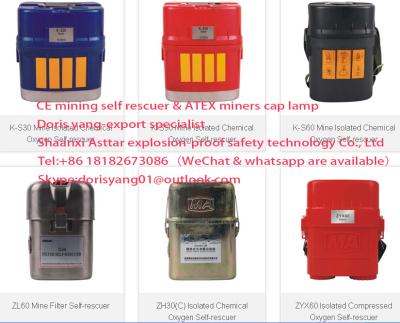China CE certification ks60 mining self rescuer, underground miners self rescuer, safety chemical respirator for sale