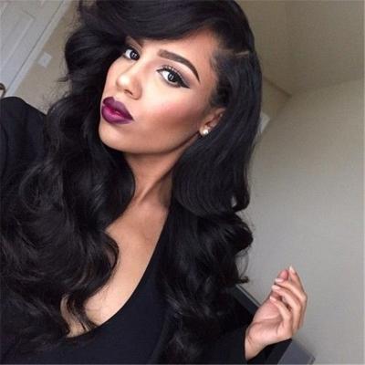 China cheap price hot selling natural color bleached knots with baby hair body wave full lace wig for sale