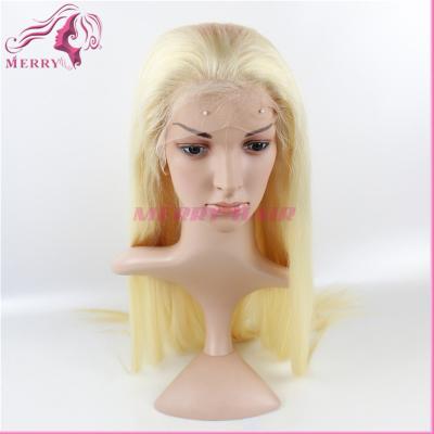 China cheap price small/medium/large size 613 blonde straight full lace wig with baby hair for sale