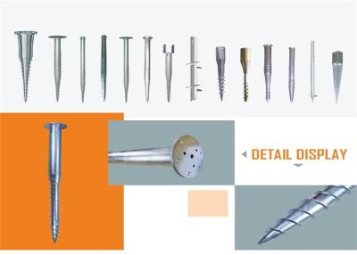 China Open Field Ground Screw Piles Pole Anchors Thickness 2.75mm 3mm 3.5mm Wind 60m/S for sale