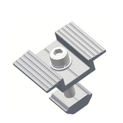 China 35/40/45/50mm Aluminum 6063-T5 Metal Roof Solar Panel Clamps For Frameless PV Module Mounting Structures for sale