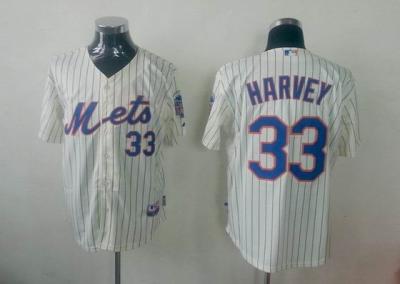 China mlb new york mets 33 Harvey white blue strip jersey for sale
