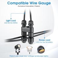 China Low Voltage Landscape Lighting Wire Connectors 12Pack Waterproof Rating IP65 Durable Electrical Connector for Outdoor Lighting Systems for sale