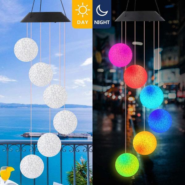Quality Solar Wind Chimes Crystal Ball Color Changing for sale