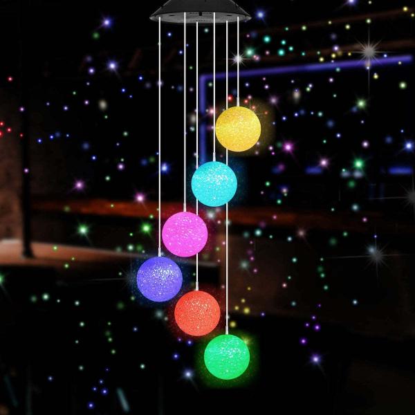 Quality Solar Wind Chimes Crystal Ball Color Changing for sale