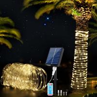 China Insert Into Ground Or Wall Mounted Solar Rope Lights Outdoor 72FT 200 LED Energy Waterproof Lighting Solution For Garden Pathways And Landscape Decoration for sale